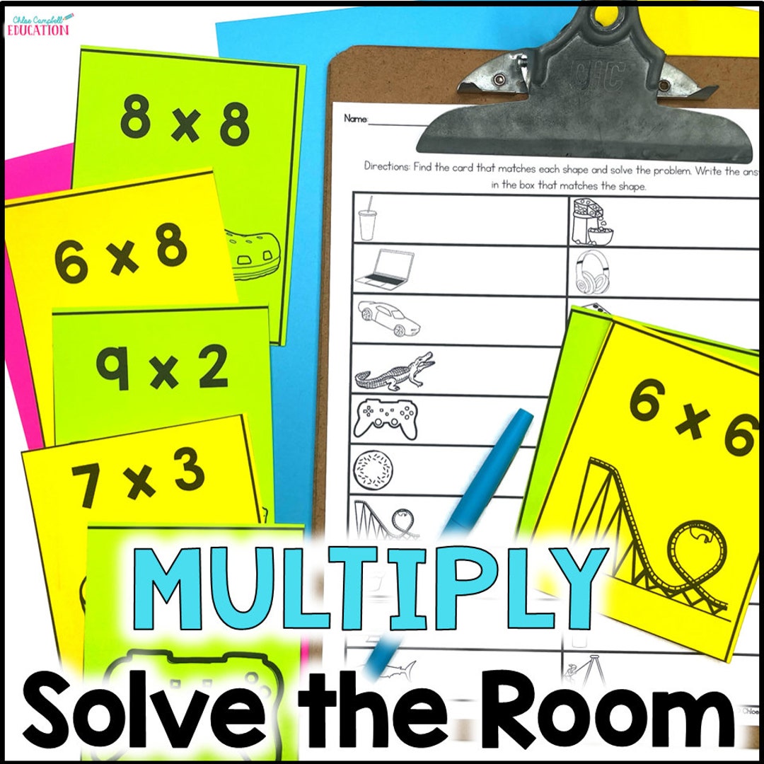 Multiplication Facts Practice - Solve the Room - Math Scoot - Etsy