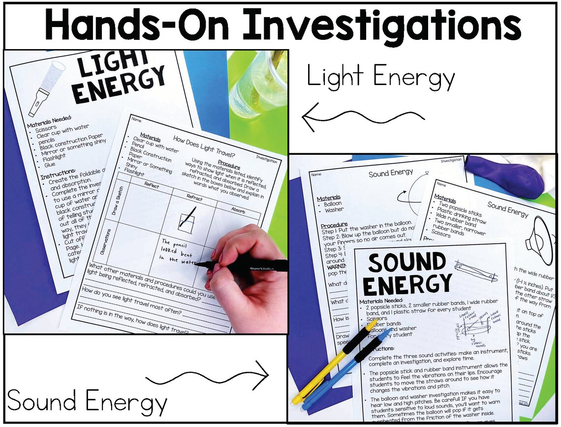 Forms of Energy Types of Energy Activities Heat Energy Light Energy ...