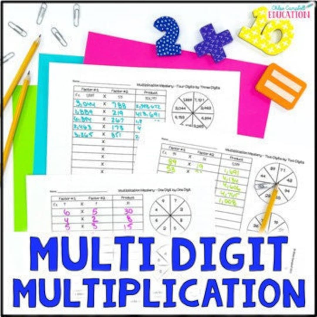 Multi Digit Multiplication Game Multiplication Practice Spin and Answer ...