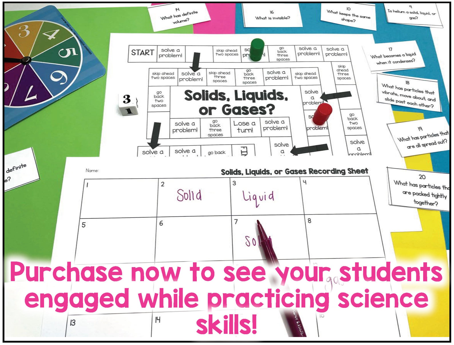 Solids Liquids Gases - States of Matter Science Game - 5th Grade ...