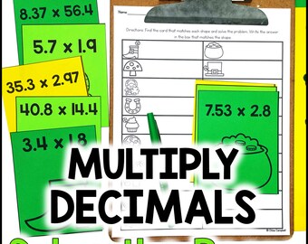 Multiplying Decimals Craftivity - Christmas Math Craft 5.NBT.7 - Etsy