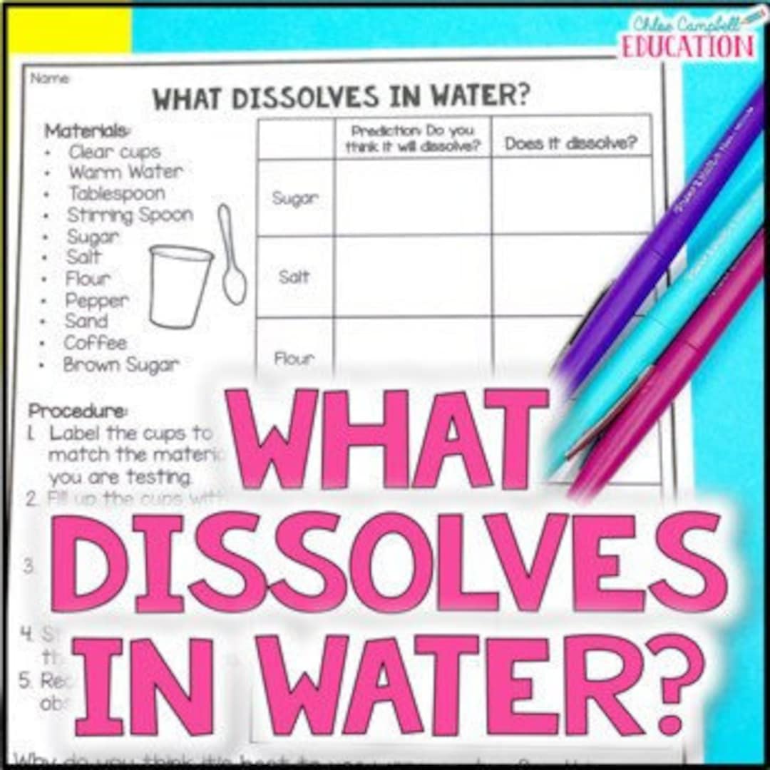 Dissolving and Solubility What Dissolves in Water Experiments - Etsy