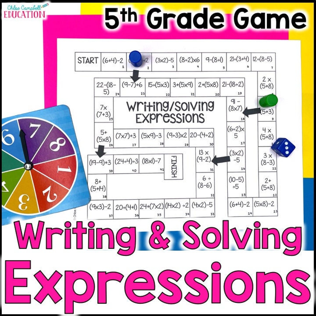 Writing Algebraic Expressions Game - Evaluating Expressions Math Center ...