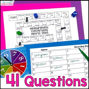 Measurement Conversions Metric Units Board Game Metric Conversions 5th ...