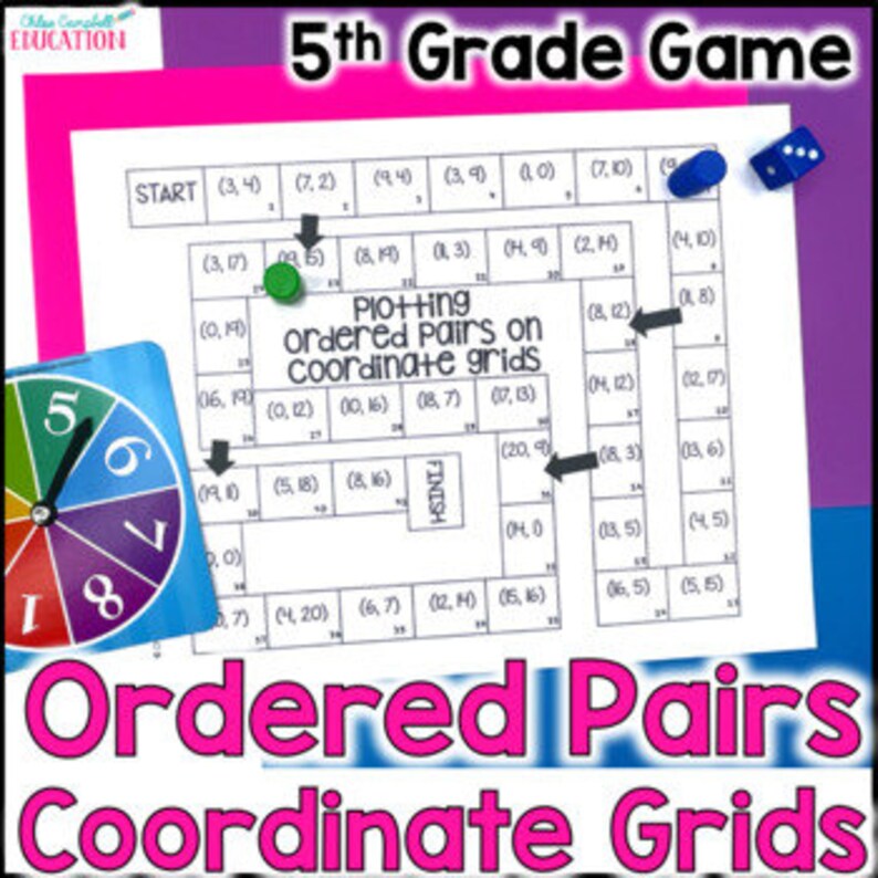 Plotting Points on Coordinate Grids Game 5th Grade Math Review Ordered ...