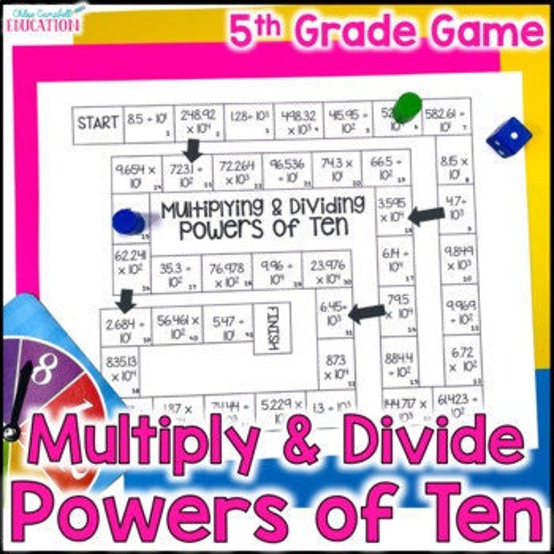 Multiplying and Dividing Decimals by Powers of Ten Game - 5th Grade ...