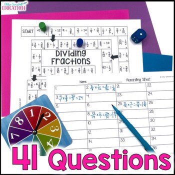Dividing Fractions Game - 5th and 6th Grade Math - Fraction Division ...