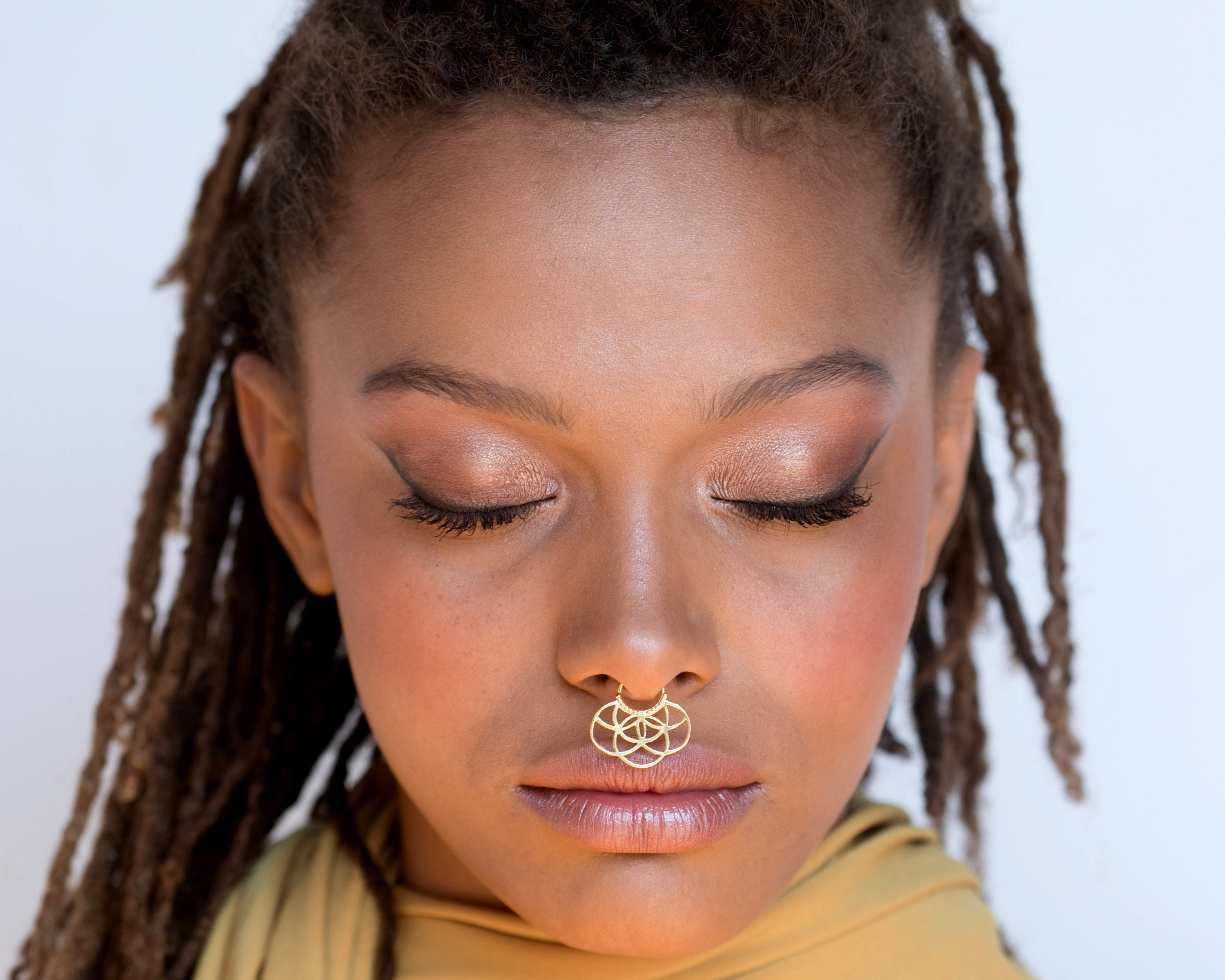 Unique Gold Septum Septum Jewelry Large Septum Lotus - Etsy Israel
