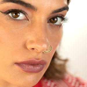 14k Gold Nose Hoop, Big Nose Ring, Large Nose Ring, Big Nose Hoop ...