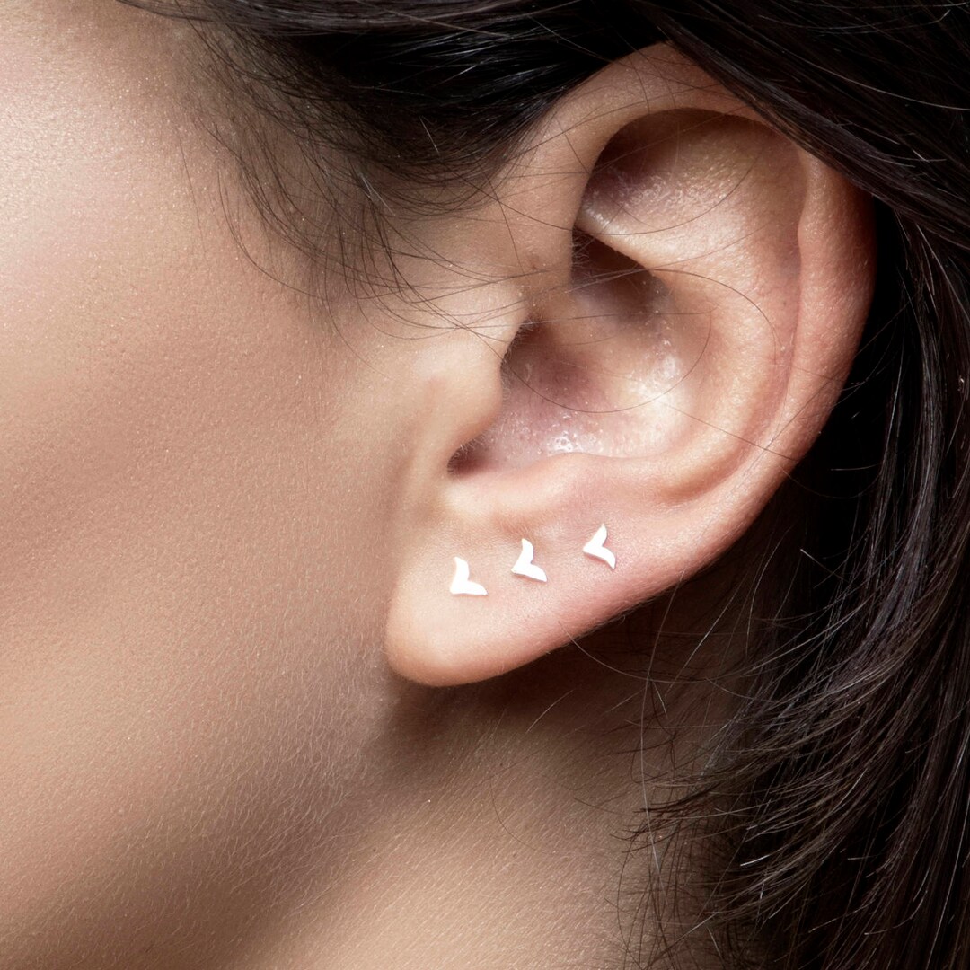 Tiny Gold Earrings, Small Silver Earrings, Tiny Post Earring, Tiny ...