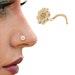 Flower Nose Stud, Flower Piercing, Gold Nose Stud, 14k Gold Nose Stud ...