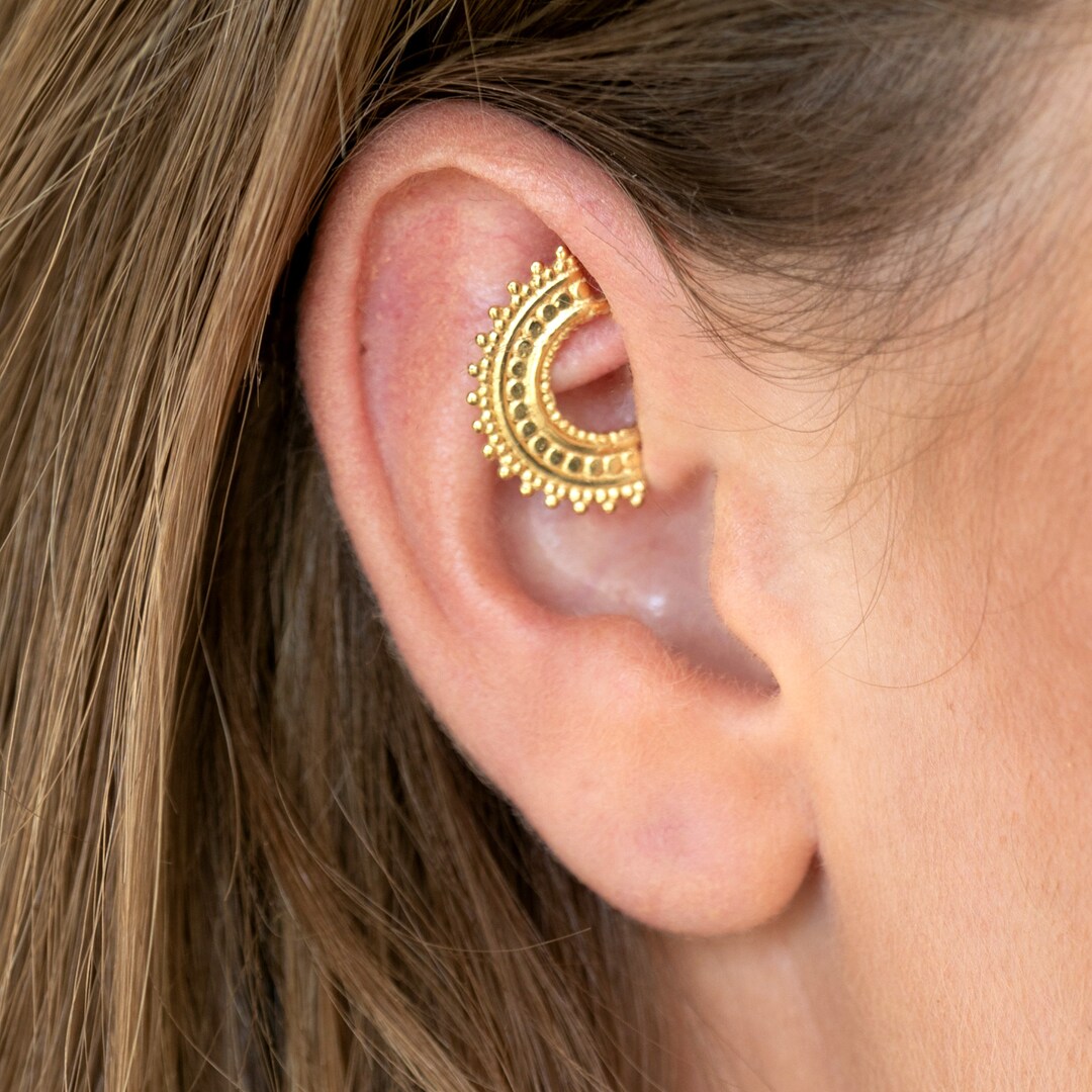Tribal Rook, 14K Gold Rook Earring, Rook Earring Gold, Daith Jewelry ...