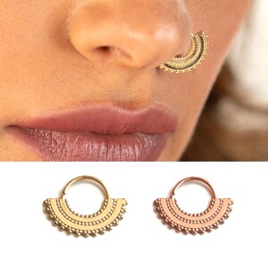 Gold Septum Ring, Septum for Men, Unique Septum Ring, Septum Piercing ...