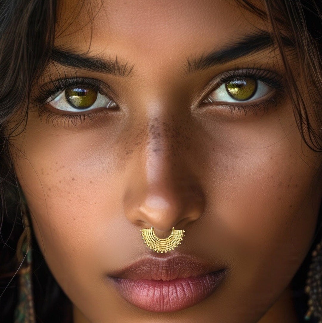 Large Septum Ring, Big Septum, 14k Gold Septum, Solid Gold Septum ...