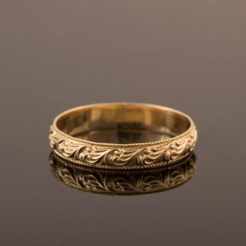 Victorian Wedding Ring Vintage Wedding Band Antique Wedding | Etsy