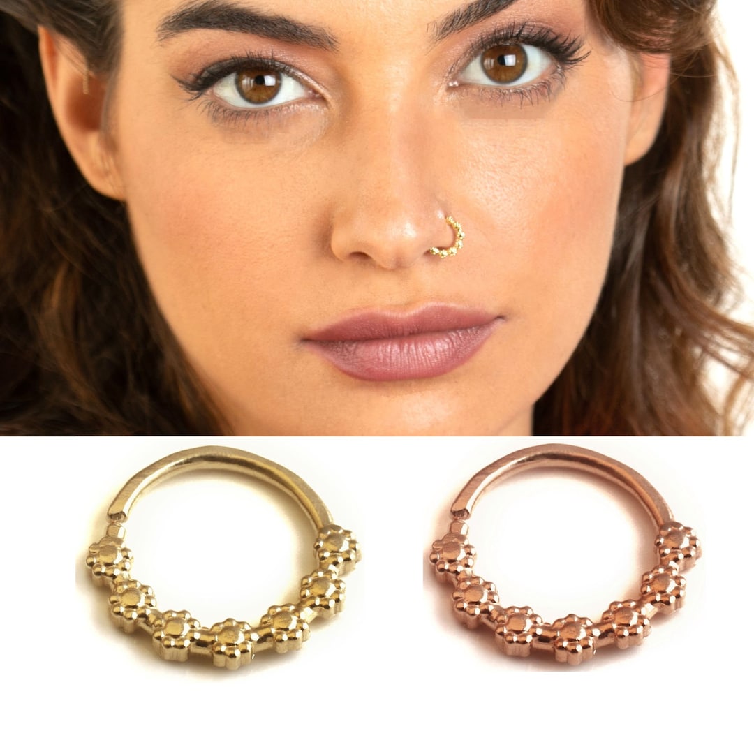 Gold Nose Ring 14k, Nose Ring Gold, Nose Ring Solid Gold, Nose Hoop ...