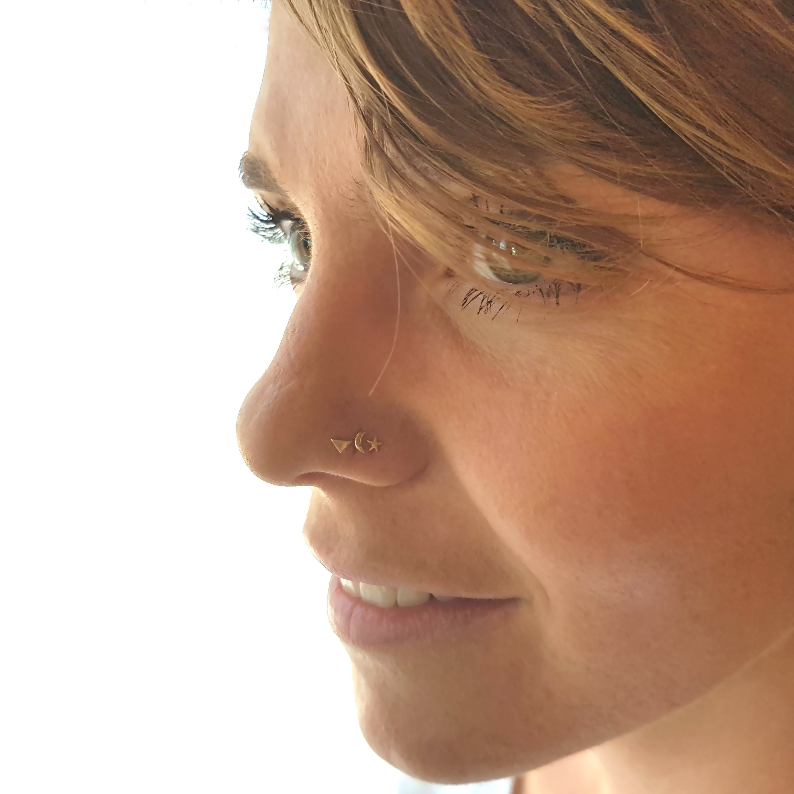 Unique Tiny Nose Stud Triangle Nose Ring Tiny Nose Stud | Etsy