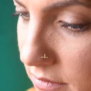 Gold Nose Stud Nose Ring Stud Unique Piercing Gold Nose | Etsy