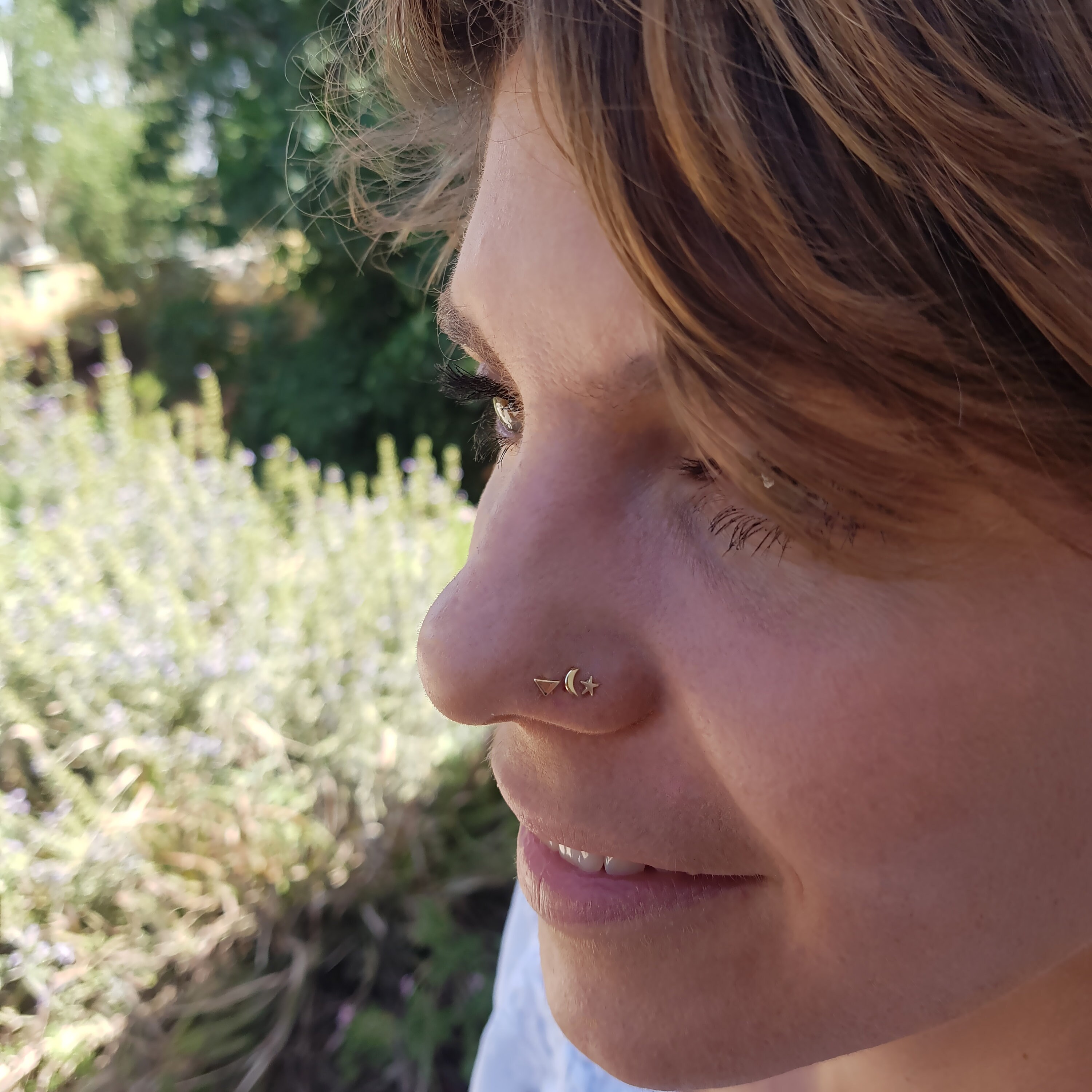 Unique Tiny Nose Stud Triangle Nose Ring Tiny Nose Stud | Etsy