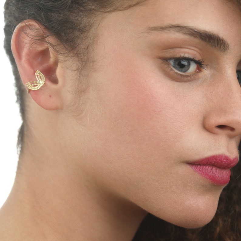 Solid Gold Conch Earring, Conch Piercing Jewelry, 14K Gold Conch, Conch ...