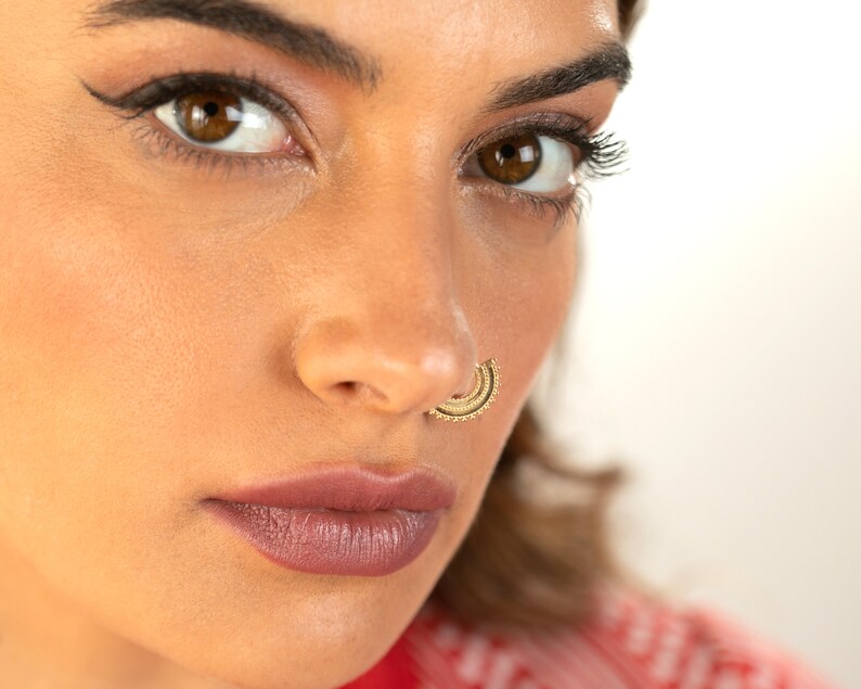 Gold Nose Ring Tribal Nose Ring Unique Nose Ring Nose - Etsy