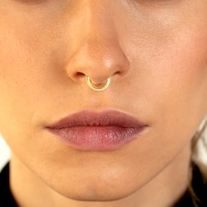 Gold Septum Ring, 14K Gold Septum, Gold Septum Jewelry, Gold Septum ...