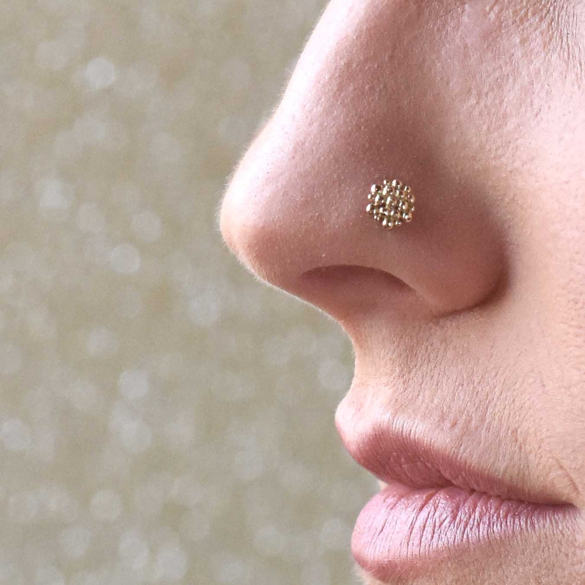 Indian Nose Stud Round Nose Stud Indian Piercing Indian - Etsy