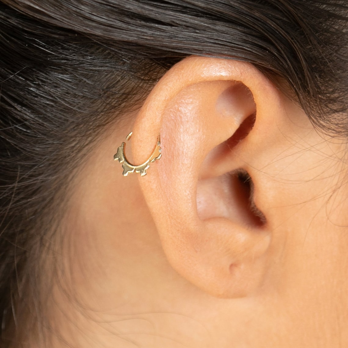 Helix Earring 14K Gold Helix Earring Helix Hoop Helix | Etsy