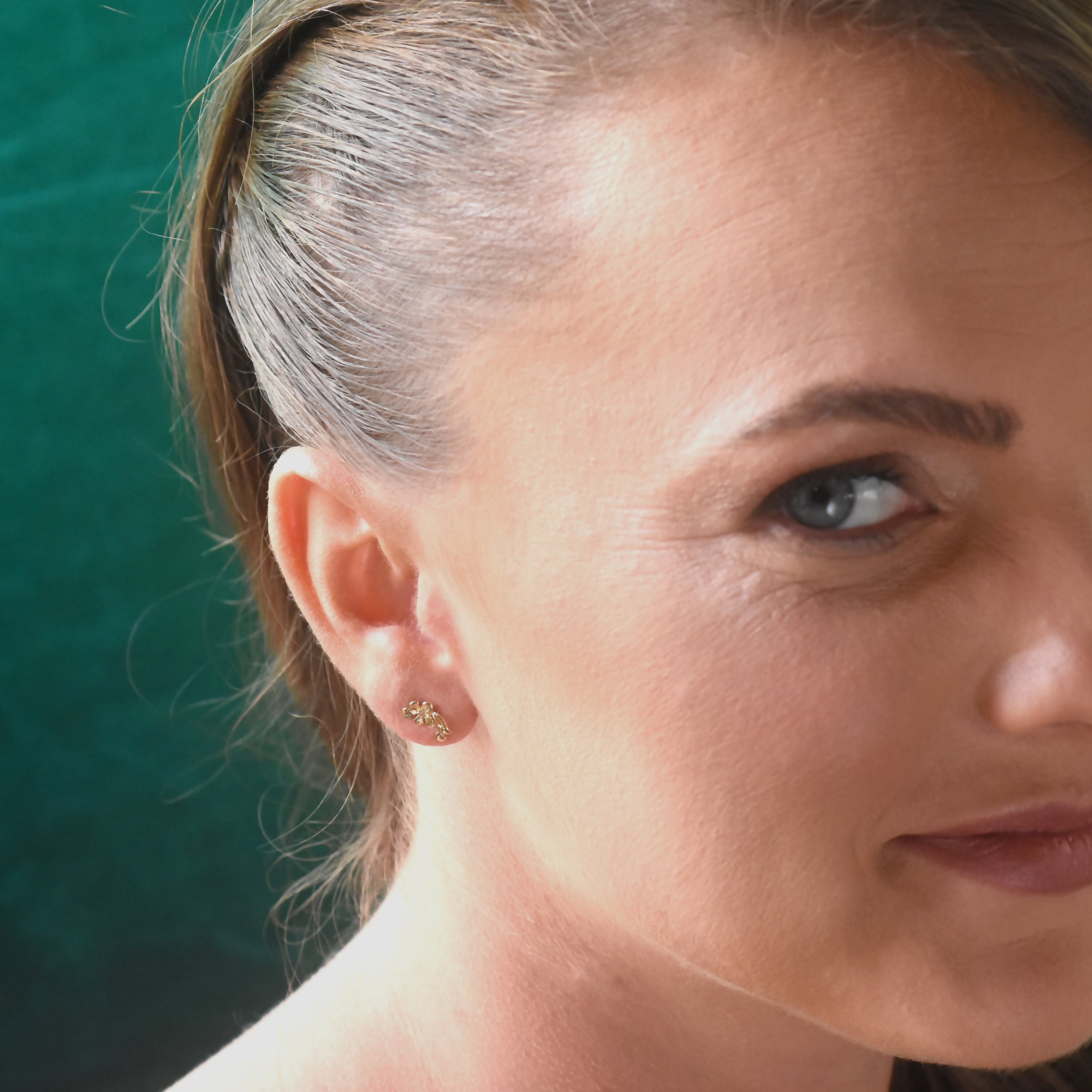 Tiny Earrings Gold Small Gold Studs Tragus Earrings Tragus | Etsy