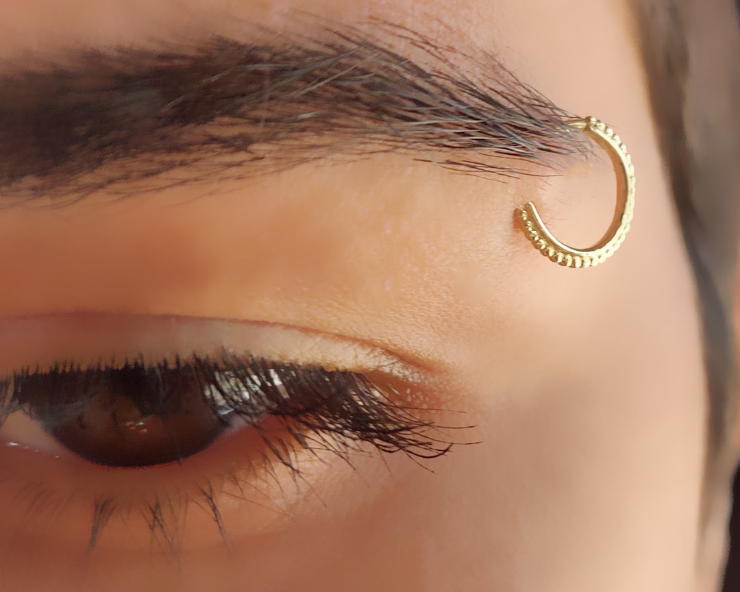 Eyebrow Ring 14k, Gold Eyebrow Ring, Eyebrow Piercing, Solid Gold ...
