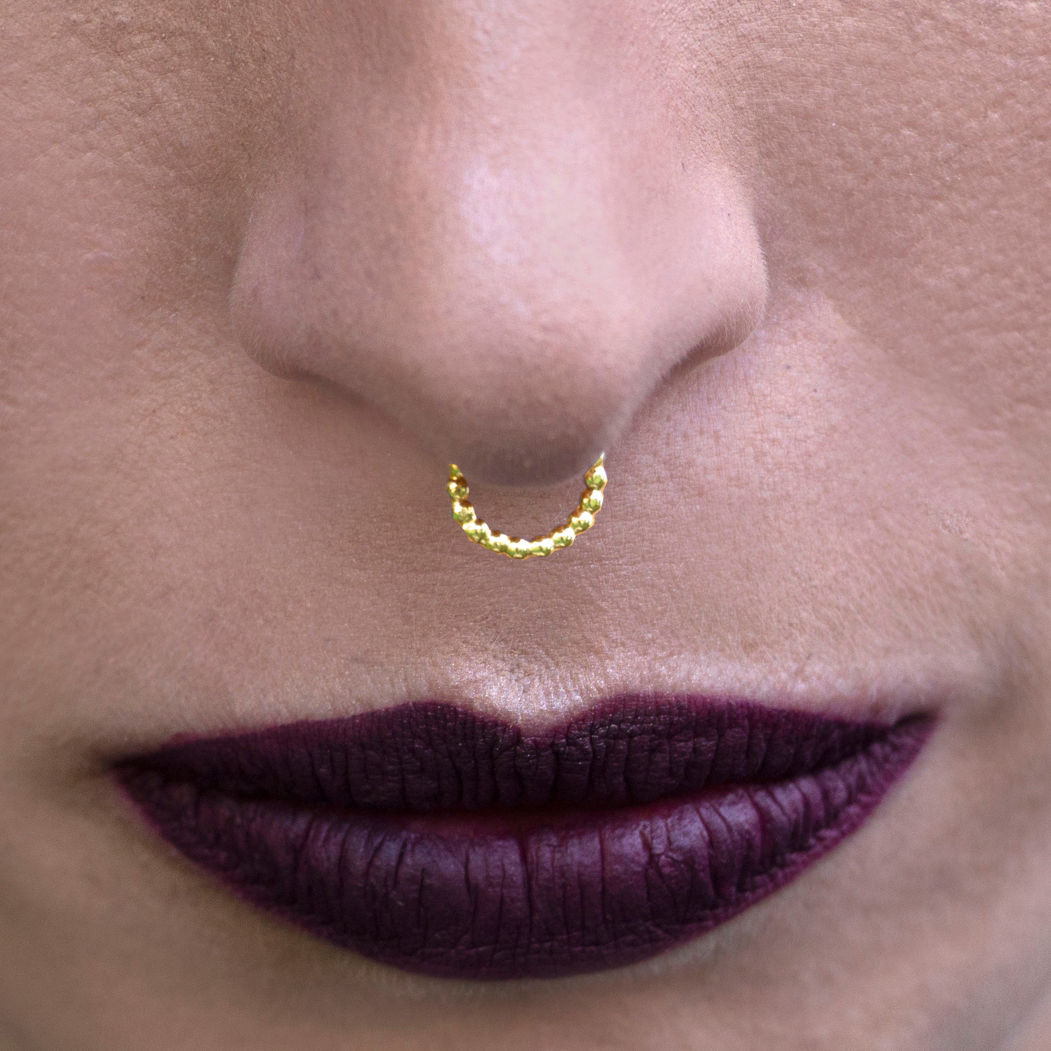 Gold Nose Ring Unique Septum Ring Septum Gold Tribal | Etsy