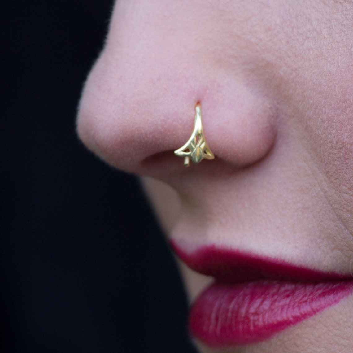 Unique Nose Ring Gold Nose Ring Indian Nose Ring Indian - Etsy
