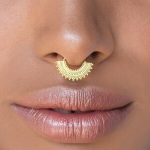 14k Gold Nose Hoop, Big Nose Ring, Large Nose Ring, Big Nose Hoop ...