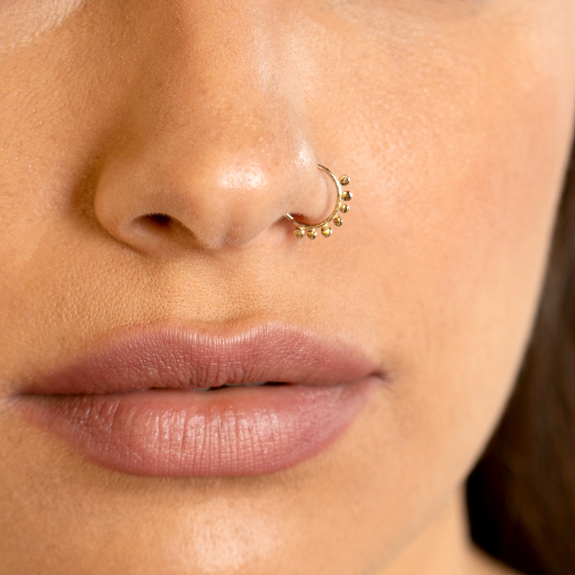 Gold Nose Ring Unique Nose Ring Indian Nose Ring Tragus | Etsy