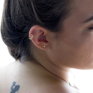 Indian Ear Piercing, 14k Gold Cartilage, Ear Cuff, Gold Helix, Nose ...