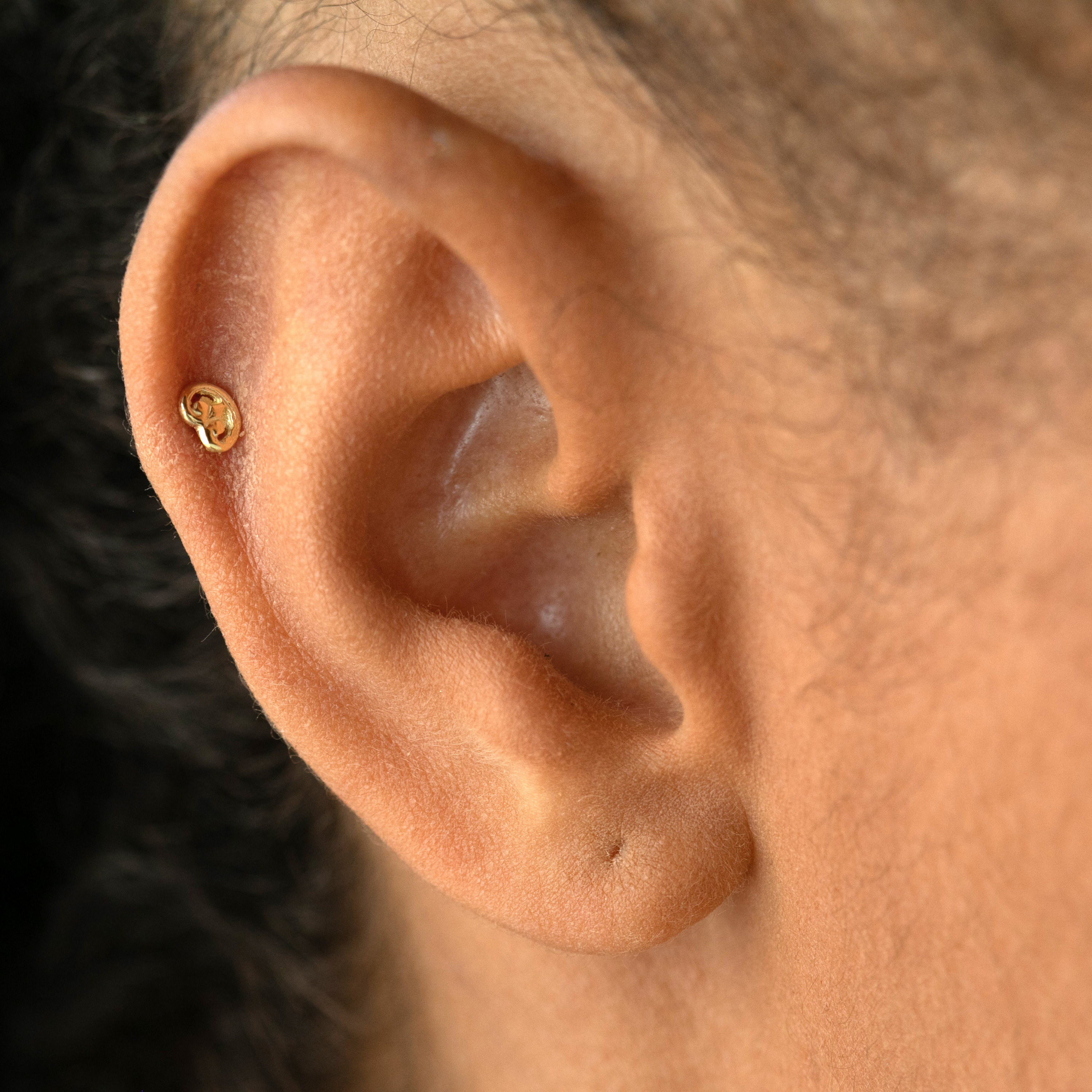 Gold Tragus Earring Tragus Piercing Gold 14K Gold Tragus | Etsy