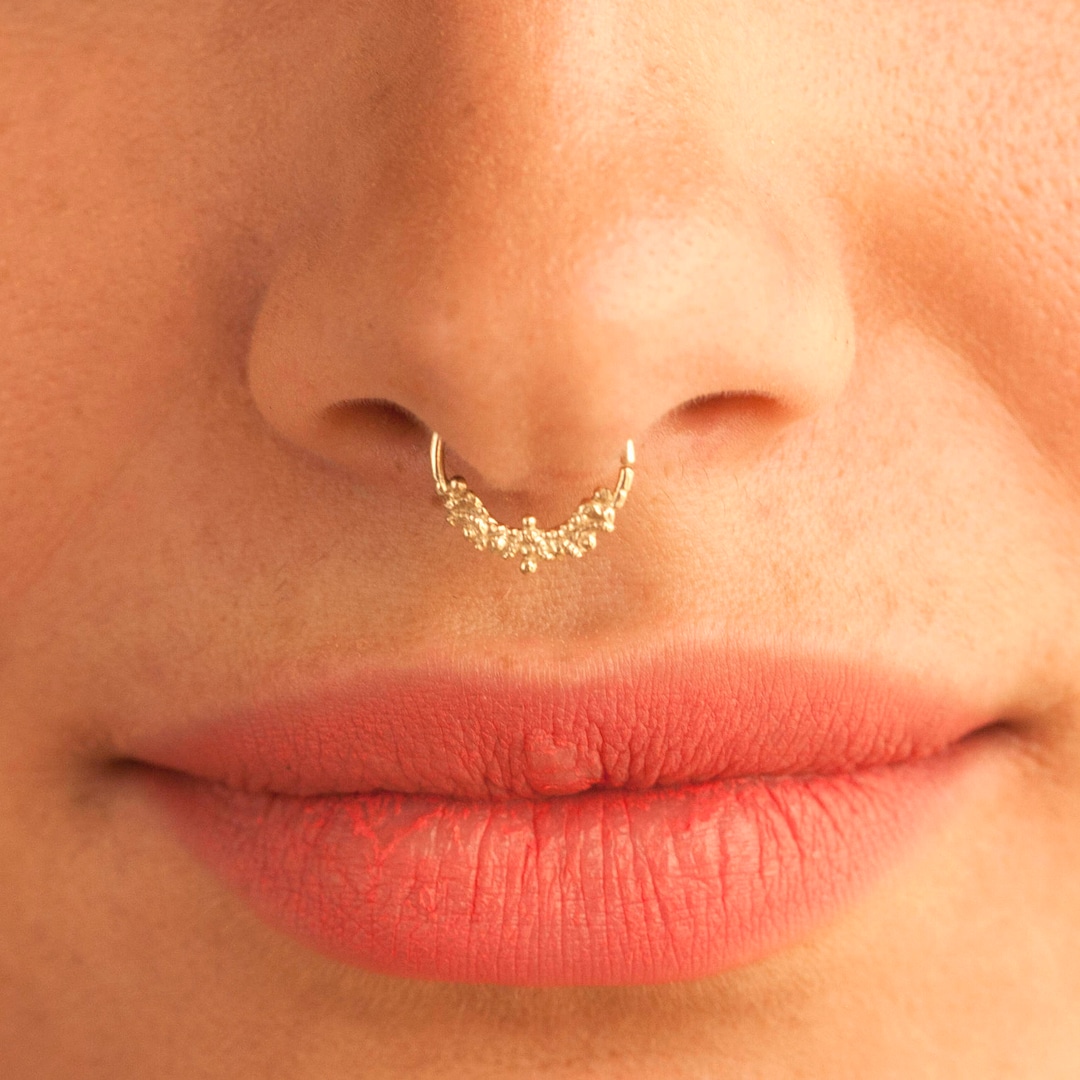 Septum Ring, Nose Ring, Septum, Septum Piercing, Gold Cartilage ...