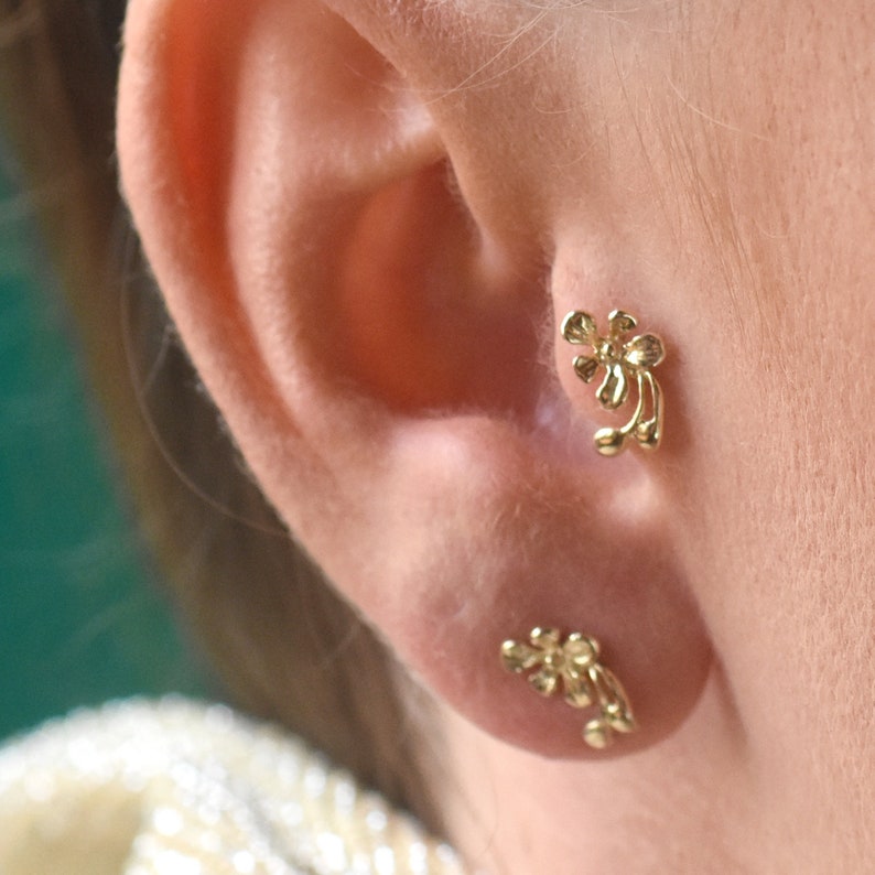 Gold Tragus Earring Tragus Piercing Tragus Jewelry Helix - Etsy