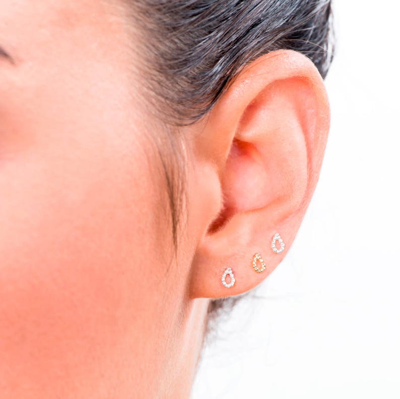 Gold Earring Set Post Earrings Tiny Earrings Gold Stud - Etsy