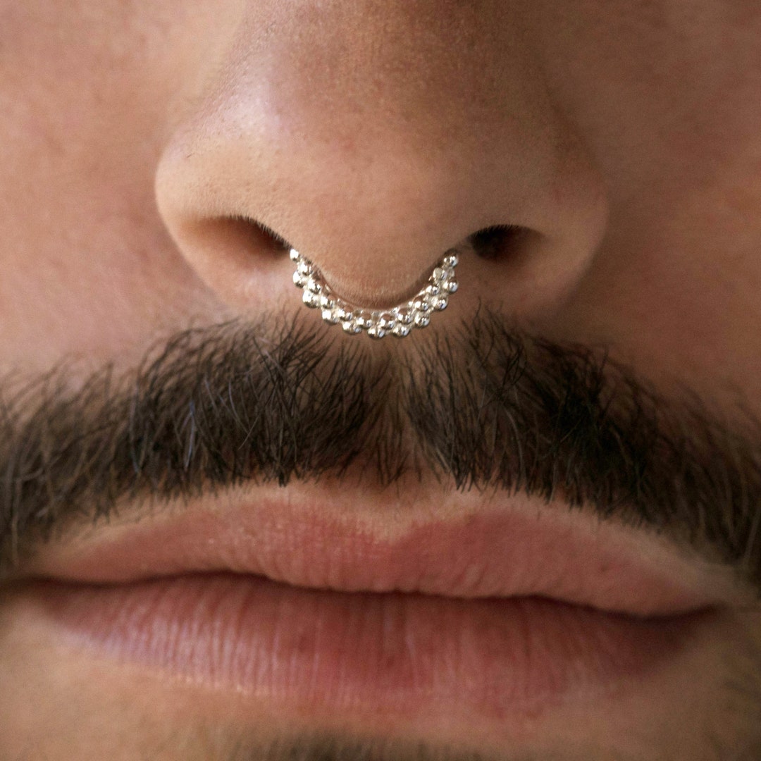 Silver Septum Ring, Septum Jewelry, Septum for Men, Men's Septum ...
