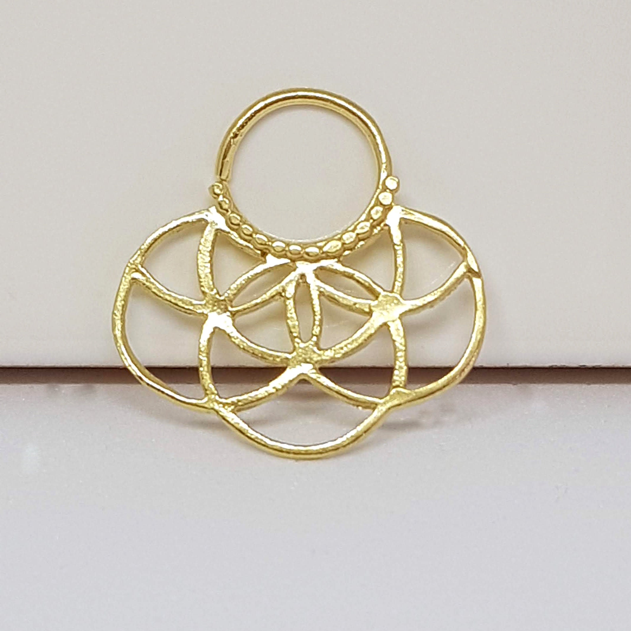 Unique Gold Septum Septum Jewelry Large Septum Lotus - Etsy Israel