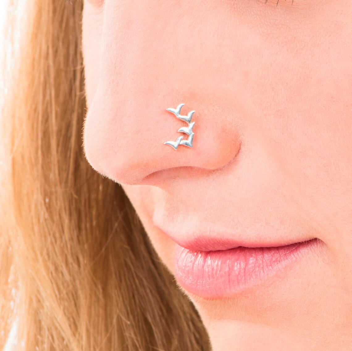 Sterling Silver Birds Nose Stud Nose Stud Big Nose Piercing - Etsy Israel