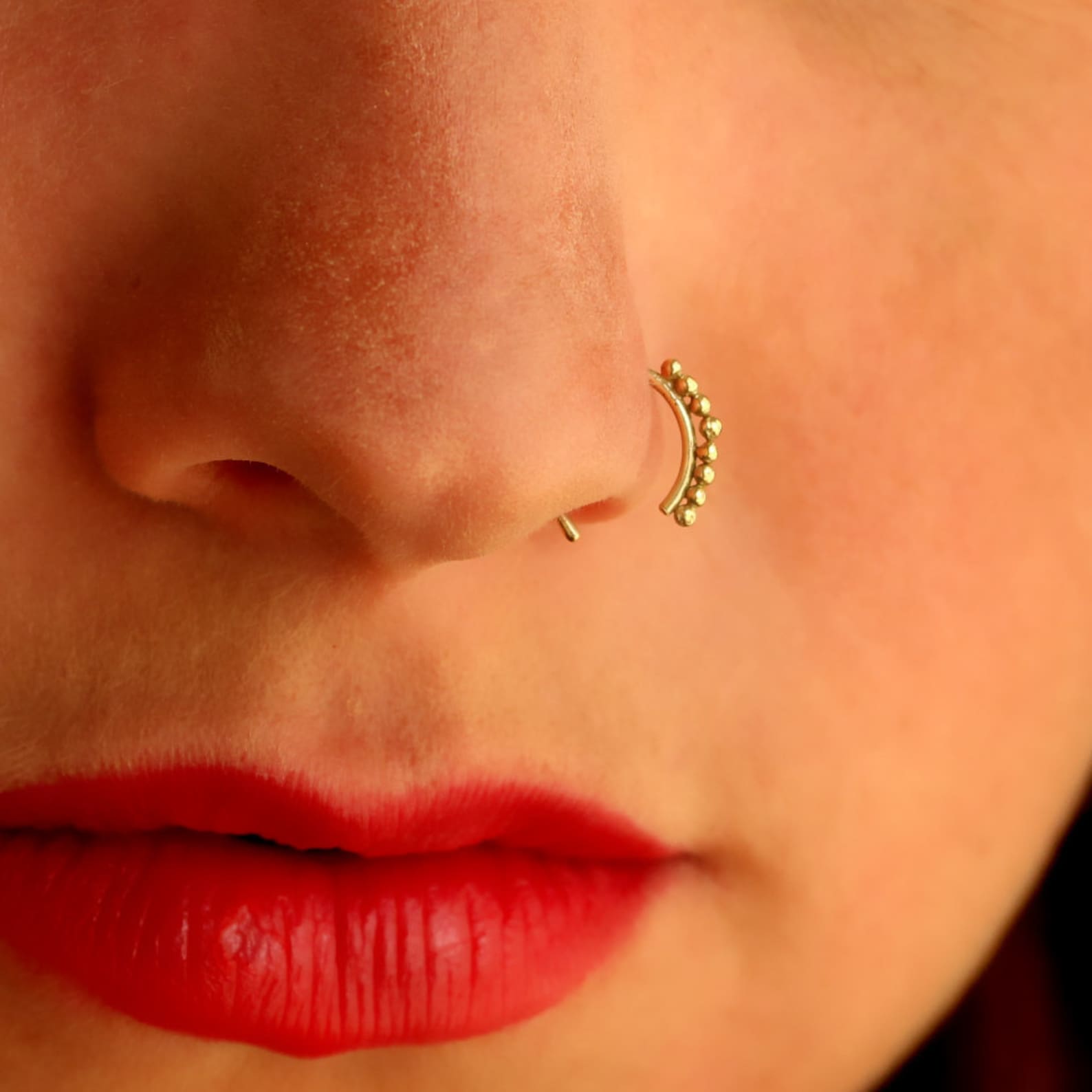 Gold Nose Ring Indian Nose Ring Nose Ring Unique Nose Ring - Etsy