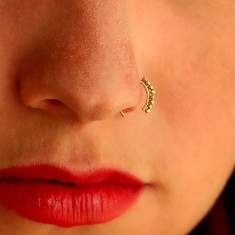 Gold Nose Ring Indian Nose Ring Nose Ring Unique Nose Ring - Etsy
