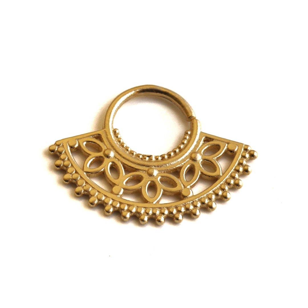 Gold Septum Ring, Tribal Septum, Boho Septum, Unique Septum Jewelry ...
