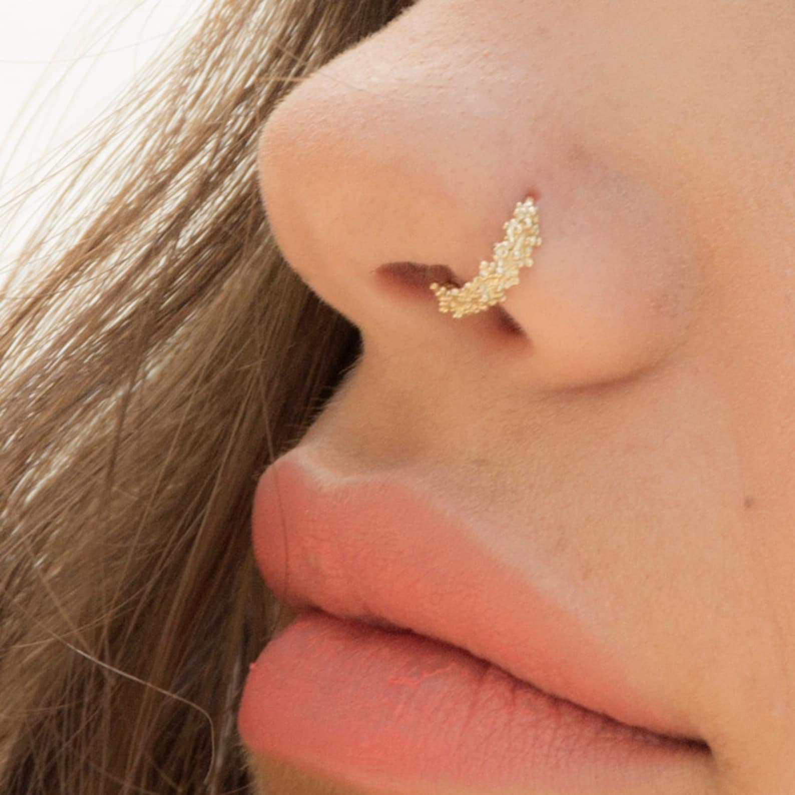Solid Gold Nose Ring, 14k Gold Nose Ring, Gold Nose Hoop, Nose Ring 20g ...
