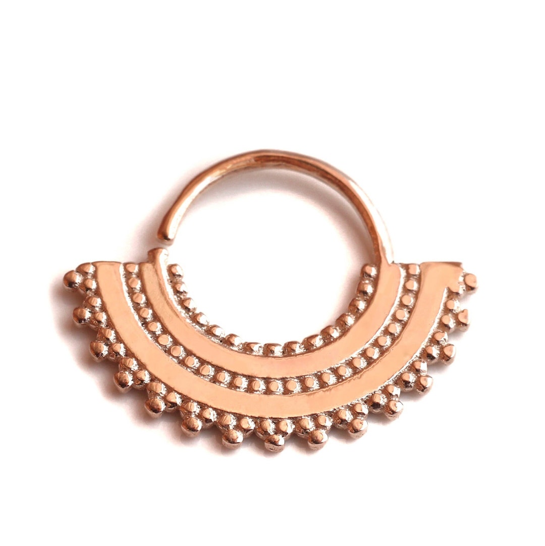 14k Gold Helix, Rose Gold Piercing, Helix Earring, Forward Helix Hoop ...