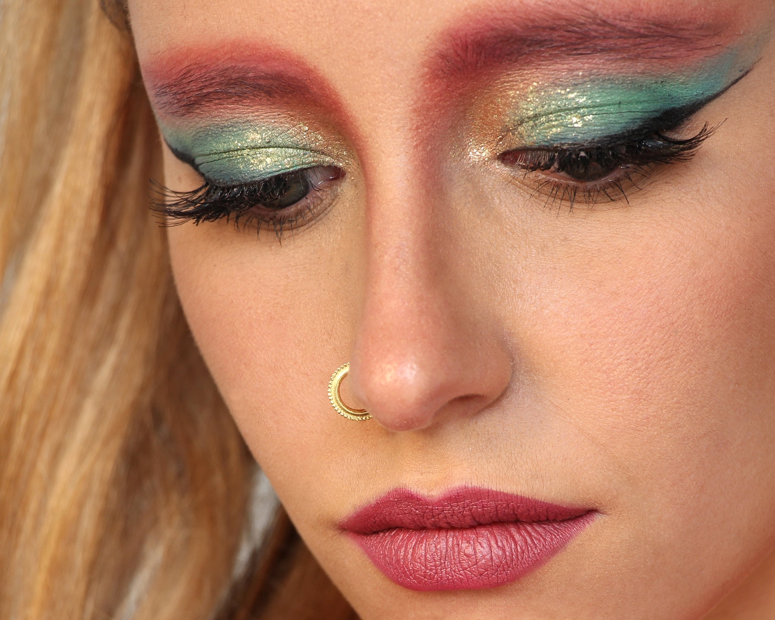 Gold Septum Ring 14K Gold Septum Gold Septum Jewelry Gold | Etsy