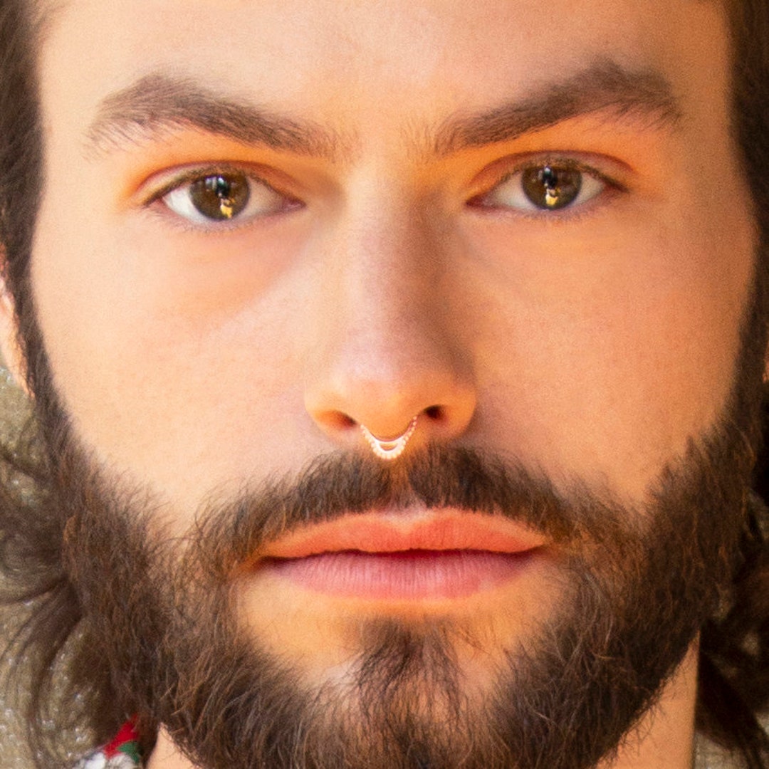 Septum Ring Gold, Septum Jewelry for Men, Septum Piercing, Tribal ...