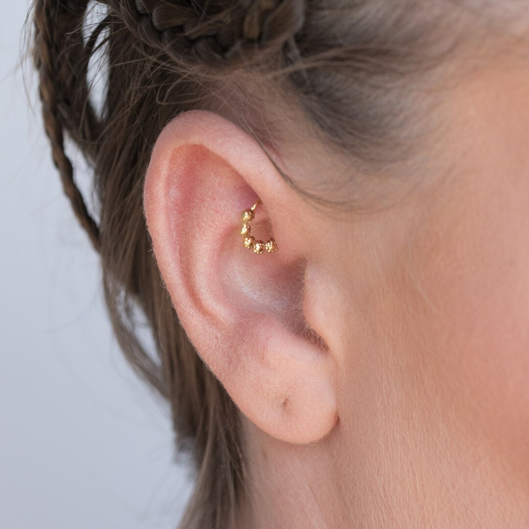 Rook Earring, Gold Rook Piercing, Rook Hoop, Daith Earring, Piercing ...